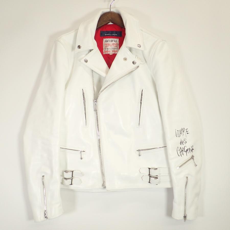Lewis Leathers ルイスレザー ×コムデギャルソン KZ-J009-051 391T ライトニング ライダース ジャケット 42 ホワイト メンズ : ブランドリユースショップ ...