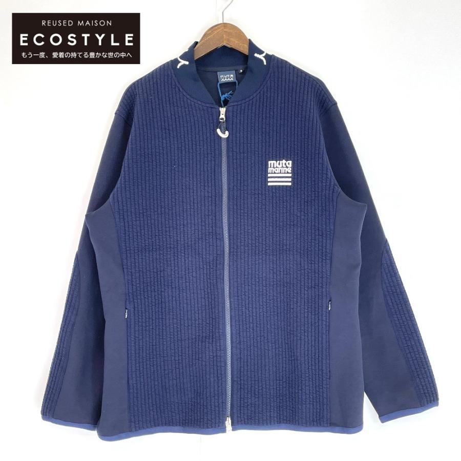 新品同様/ muta MARINEムータマリンMMJC-443189 ストライプキルト ムーブバルブルゾン/ ジャケット 8 ネイビー メンズ ...