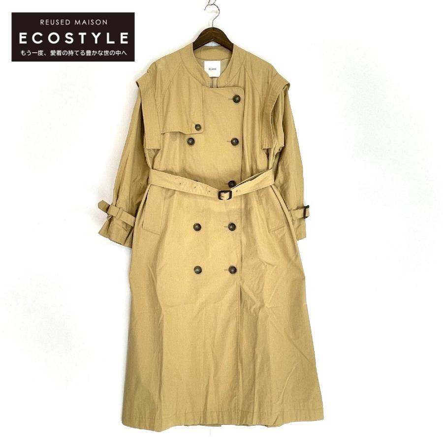 CLANE クラネ ベージュ 12101-0042 2WAY SQUARE SLEEVE TRENCH COAT 1 コート コットン レディース 中古 : ブランドリユースショップエコス ...