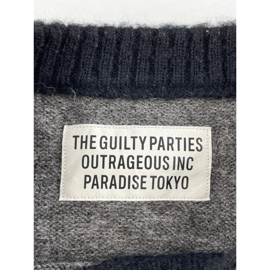 WACKO MARIA ワコマリア グレーブラック 16FW-WMK-KN26 ベビーアルパカ セーター グレー／ブラック S トップス ...