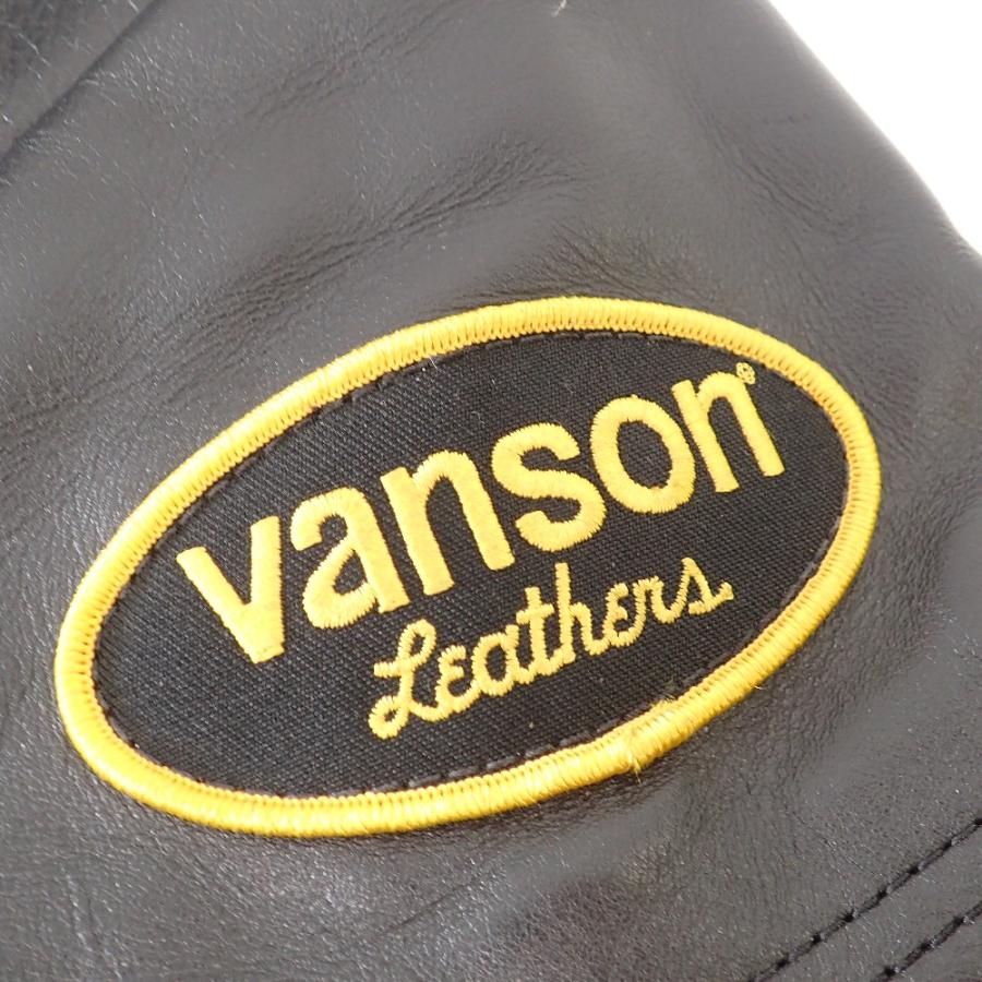 美品/ VANSON バンソン MANXマンクス レザー シングルライダース ジャケット 44 ブラック メンズ ...