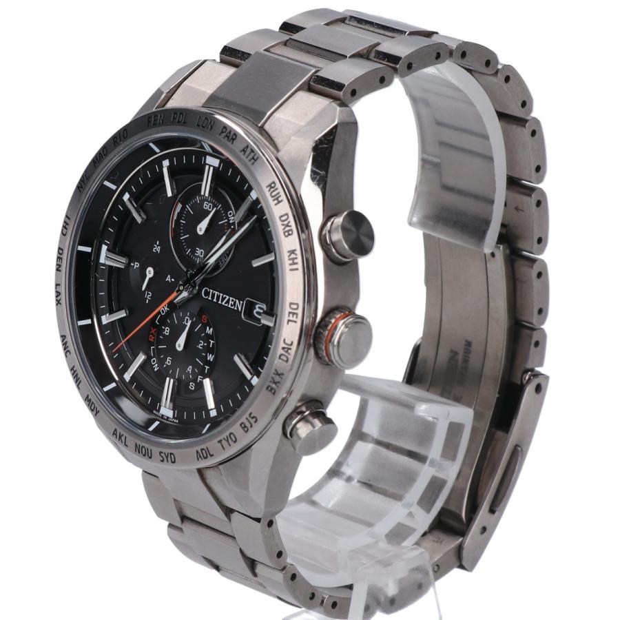 CITIZEN 美品 シチズン AT8181-63E H800 ATTESA アテッサ スーパーチタニウム クロノグラフ エコ・ドライブ電波 ...