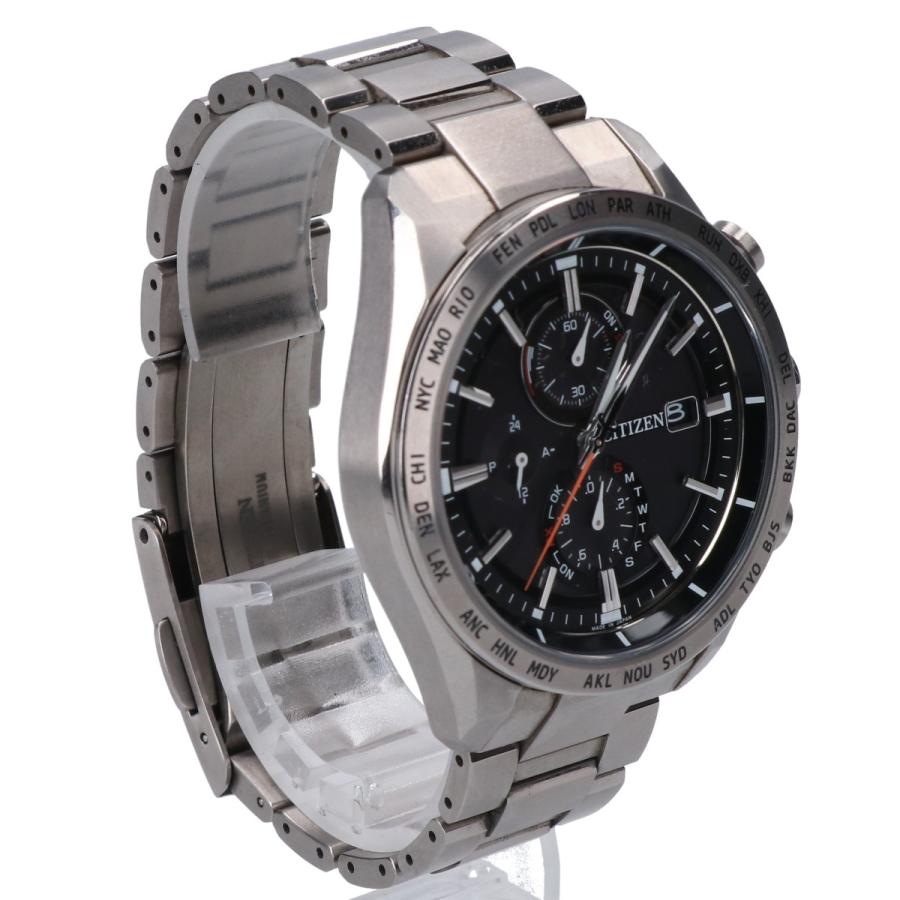 CITIZEN 美品 シチズン AT8181-63E H800 ATTESA アテッサ スーパーチタニウム クロノグラフ エコ・ドライブ電波 ...