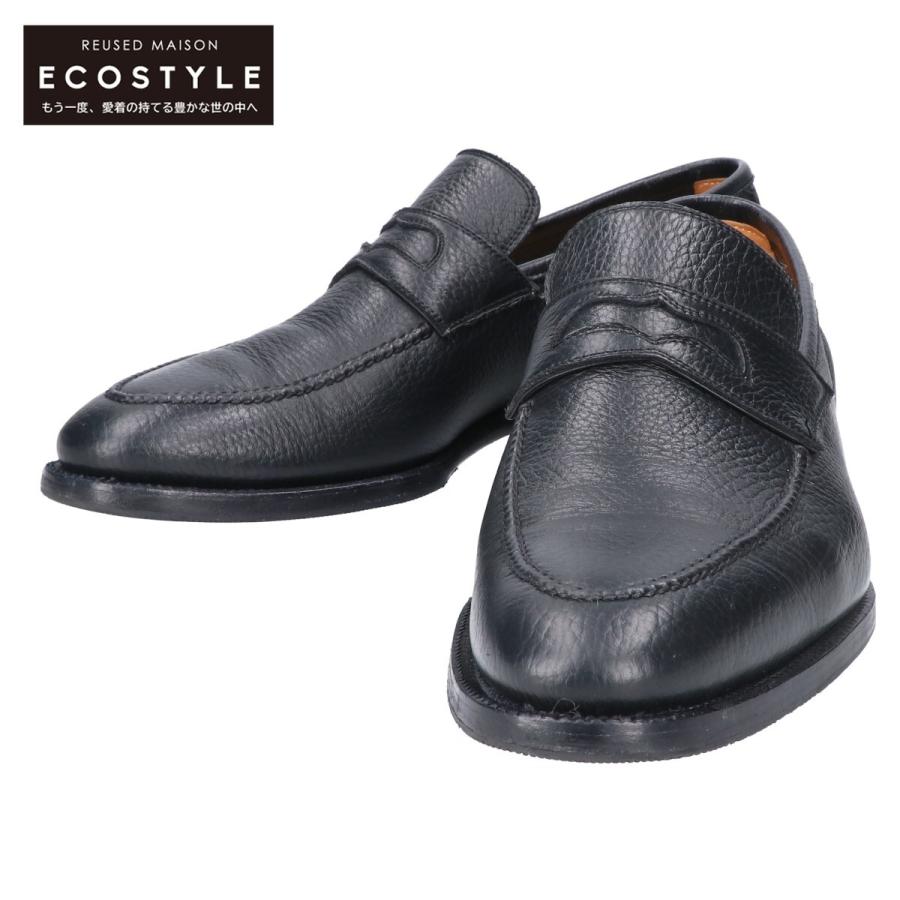 Stefano Bemer ステファノベーメル 1291 シボレザー コインローファー シューズ 42 1/2C ブラック メンズ : 2889900000085971 : ブランドリユース ...