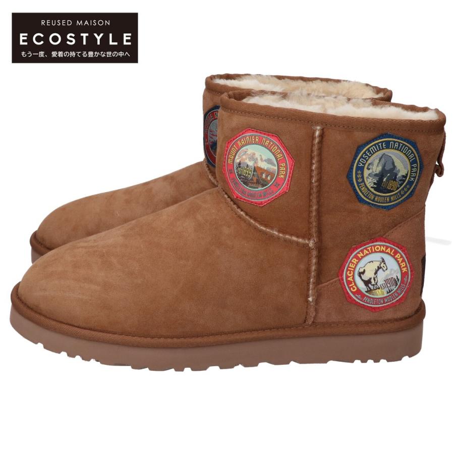 UGG 新品同様 アグ x PENDLETON ペンドルトン 1016547 M CLASSIC MINI NP PATCH クラシック ミニ ワッペン ムートンブーツ US10 : ブランド ...