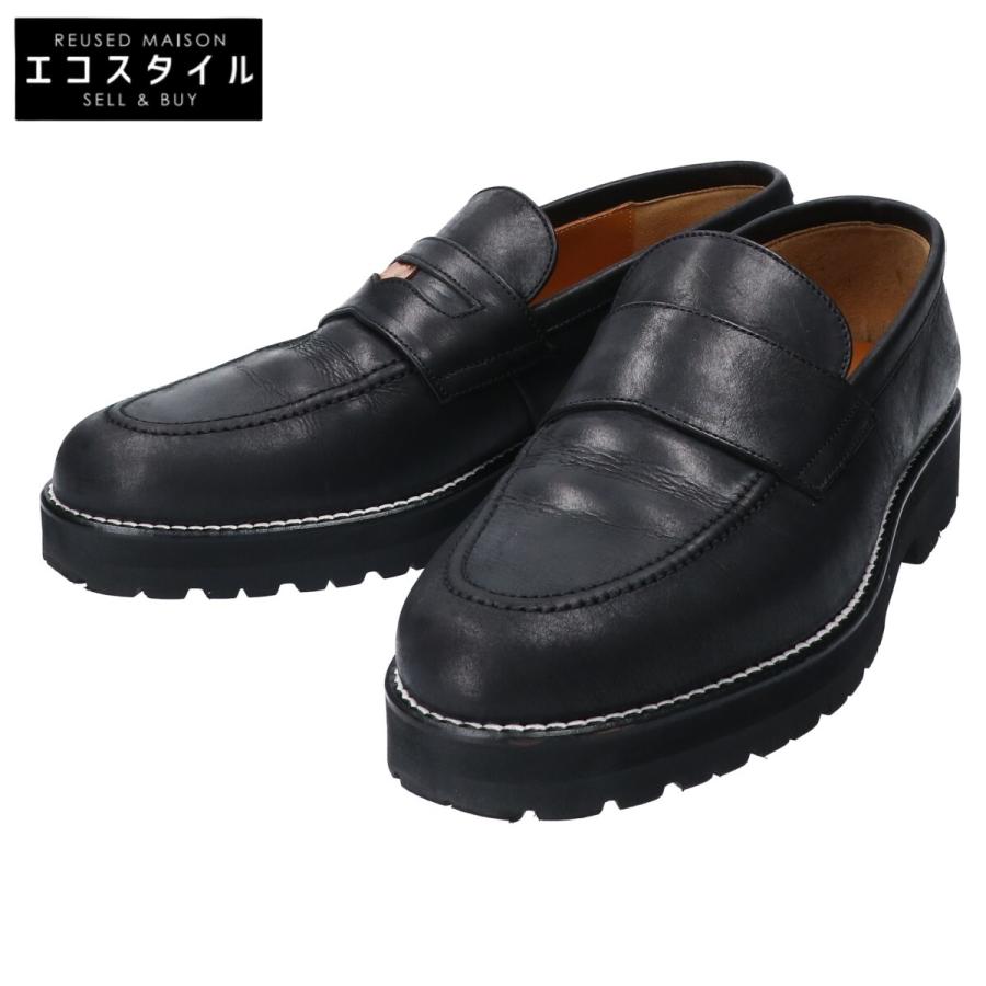 美品/ Tomo＆Co トモアンドシーオー TMTK-S-0032 レザー コインローファー/ シューズ 26 ブラック メンズ : ブランド ...