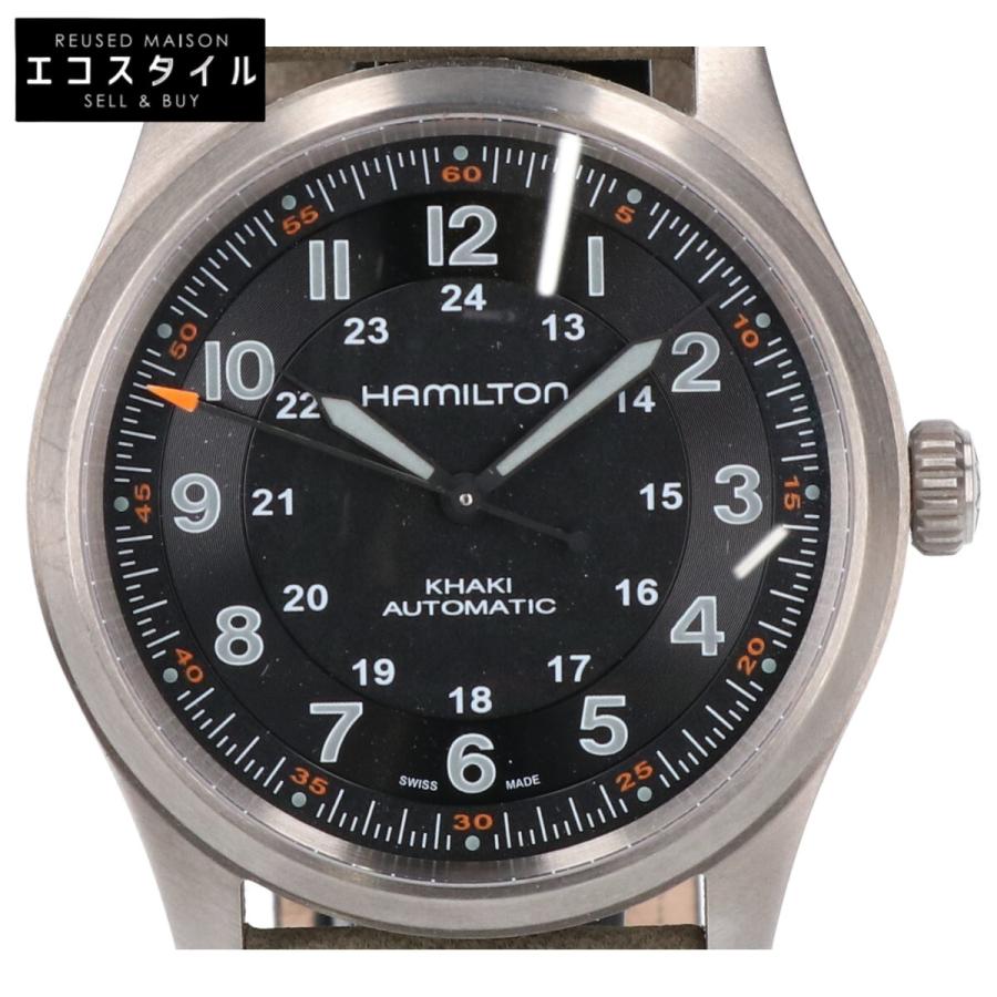HAMILTON 美品 ハミルトン H70205830 カーキ フィールド Titanium Auto 自動巻き 腕時計 38mm シルバー ...