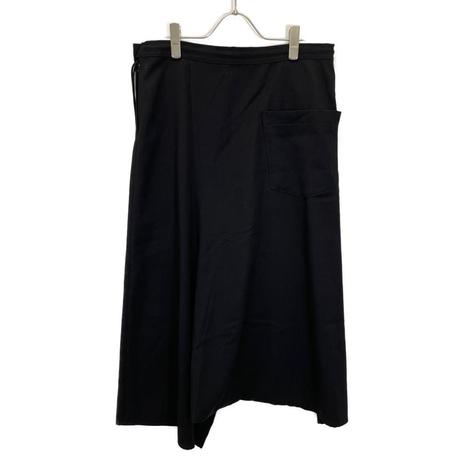 Y's ワイズ 23SS YZ-P14-100 ブラック ウール GABARDINE WAIST STRING ASYMMETRY PANTS 2 ボトムス レディース 中古 : ブランド ...