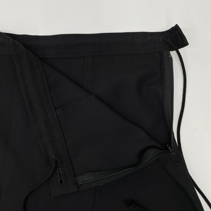 Y's ワイズ 23SS YZ-P14-100 ブラック ウール GABARDINE WAIST STRING ASYMMETRY PANTS 2 ボトムス レディース 中古 : ブランド ...