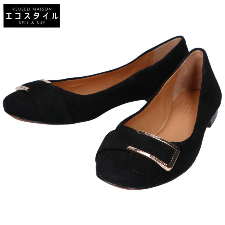 COACH 美品 コーチ Q3071/A4362 UNIQUE ITL SUEDE スエード ラウンドトゥ フラット シューズ EUR37.5 ...