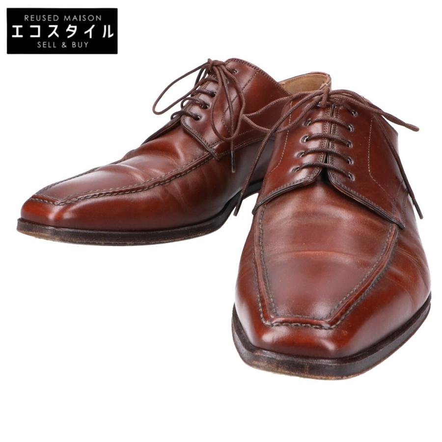 SANTONI サントーニ 6249 レザー スクエアトゥ ダービー シューズ 6 1/2 ブラウン メンズ : ブランドリユースショップエコスタイル - 通販 - Yahoo!ショッピング