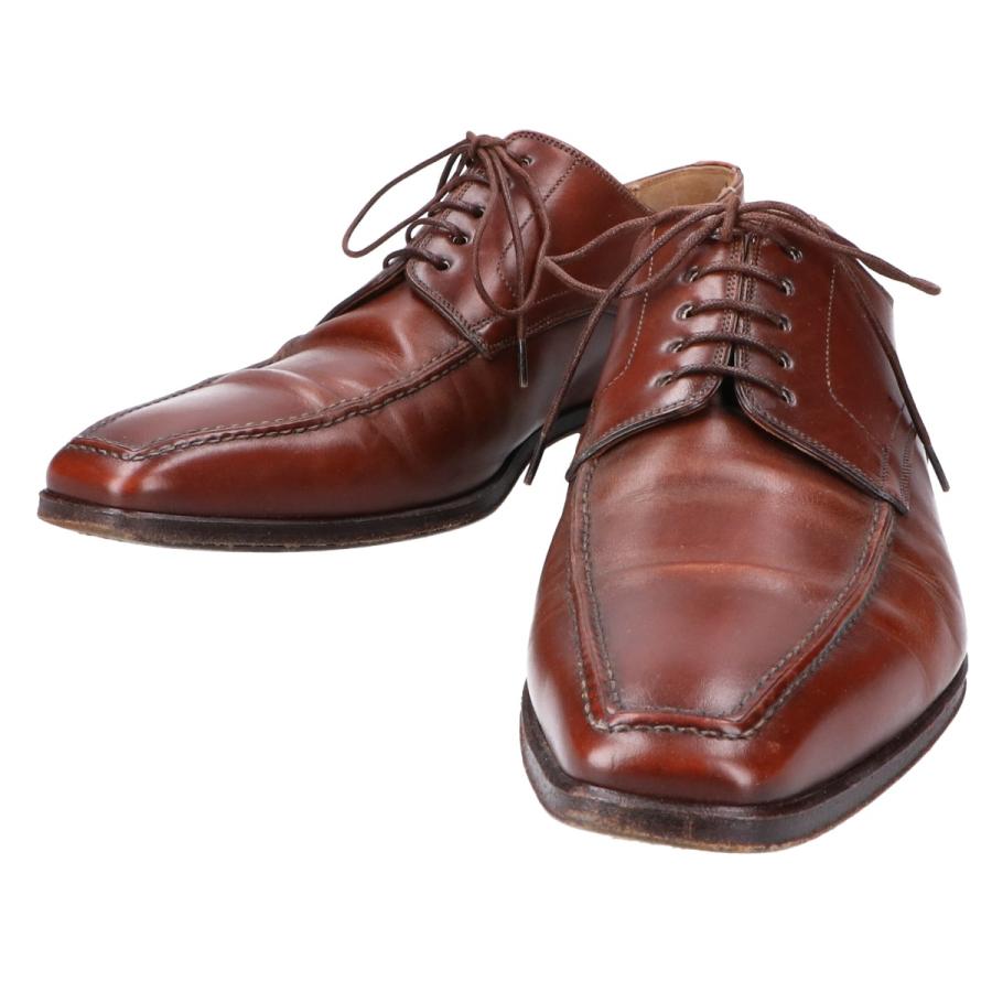 SANTONI サントーニ 6249 レザー スクエアトゥ ダービー シューズ 6 1/2 ブラウン メンズ : ブランドリユースショップエコスタイル - 通販 - Yahoo!ショッピング