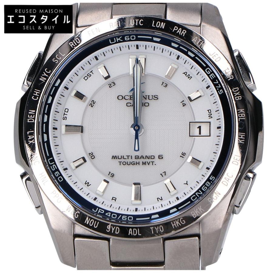 CASIO（カシオ） OCW-T100 OCEANUS オシアナス マルチバンド6 タフソーラー電波 腕時計 シルバー メンズ : ブランド ...