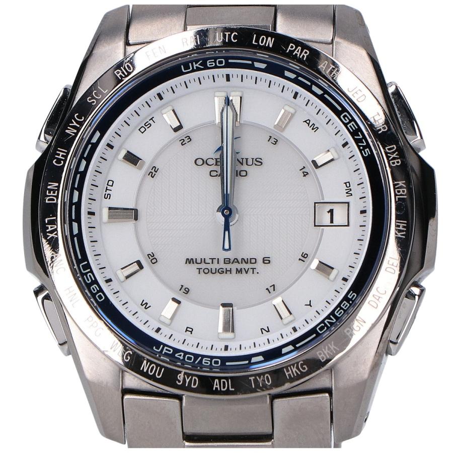 CASIO（カシオ） OCW-T100 OCEANUS オシアナス マルチバンド6 タフソーラー電波 腕時計 シルバー メンズ : ブランド ...