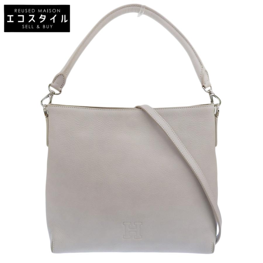 HIROFU ヒロフ プリマ レザー バッグ M 2wayバッグ 2WAY レディース ライトグレー : ブランドリユースショップエコスタイル - 通販 - Yahoo!ショッピング
