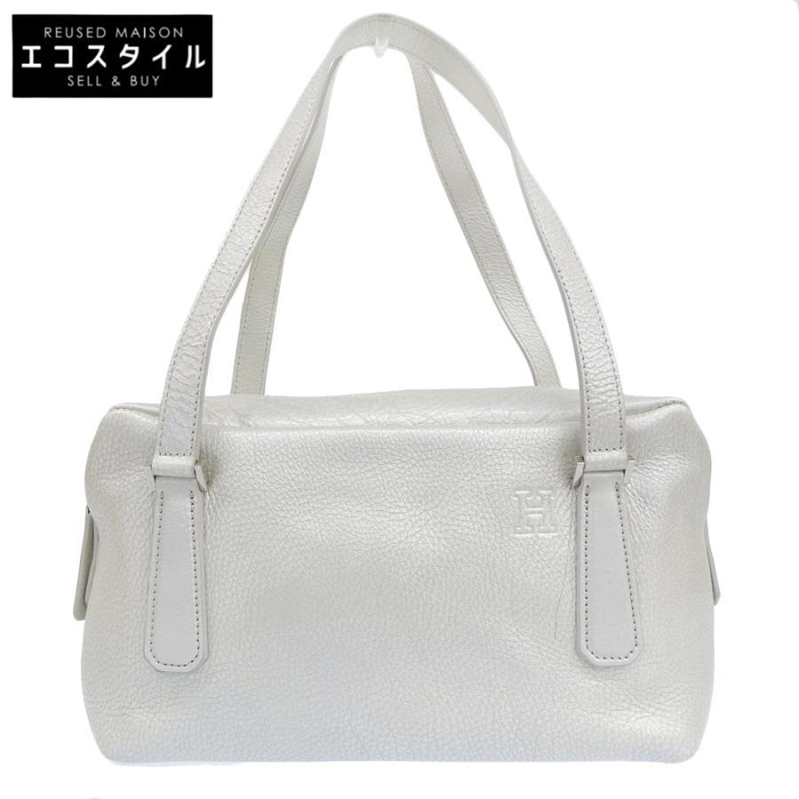 HIROFU 美品 ヒロフ エテルノ レザーハンドバッグ レディース シルバー : ブランドリユースショップエコスタイル - 通販 - Yahoo!ショッピング