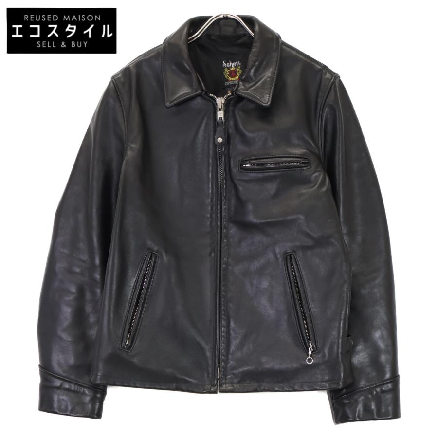 Schott N.Y.C SCHOTT ショット 7209 ブラック レザー トラッカージャケット 40 ジャケット メンズ 中古 : ブランドリユースショップエコスタイル - 通販 ...