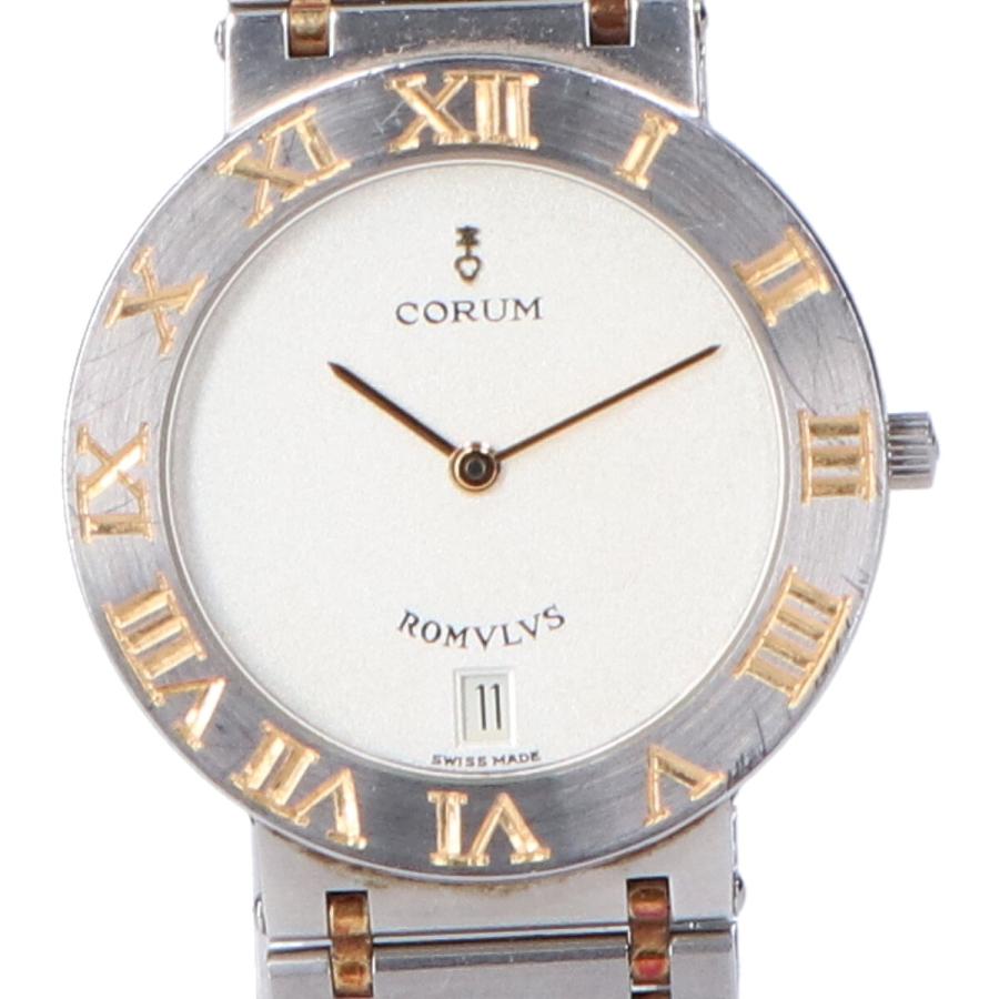 CORUM コルム 43.903.21.V048 SS/18K ROMVLVS ロムルス デイト クォーツ 腕時計 シルバー/ゴールド :2893100000022854:ブランドリユース ...