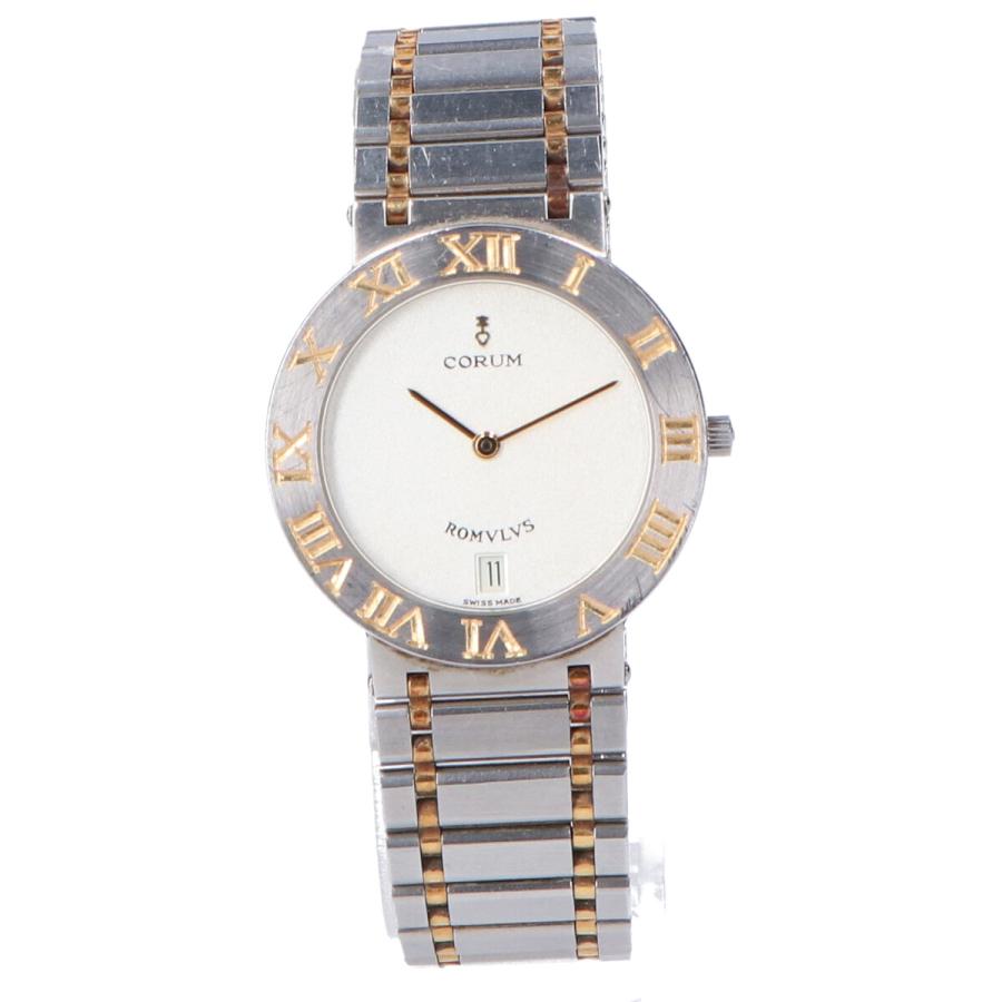 CORUM コルム 43.903.21.V048 SS/18K ROMVLVS ロムルス デイト クォーツ 腕時計 シルバー/ゴールド :2893100000022854:ブランドリユース ...