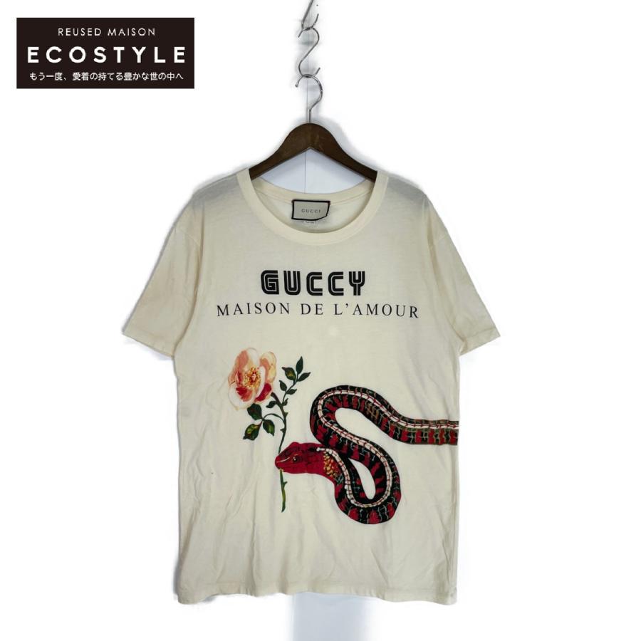 GUCCI グッチ ベージュ Maison De L'Amour Tシャツ アイボリー GUCCI グッチ ベージュ Maison De L'Amour Tシャツ アイボリー