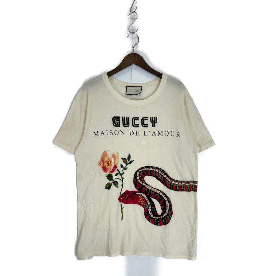 GUCCI グッチ ベージュ Maison De L'Amour Tシャツ アイボリー GUCCI グッチ ベージュ Maison De L'Amour Tシャツ アイボリー