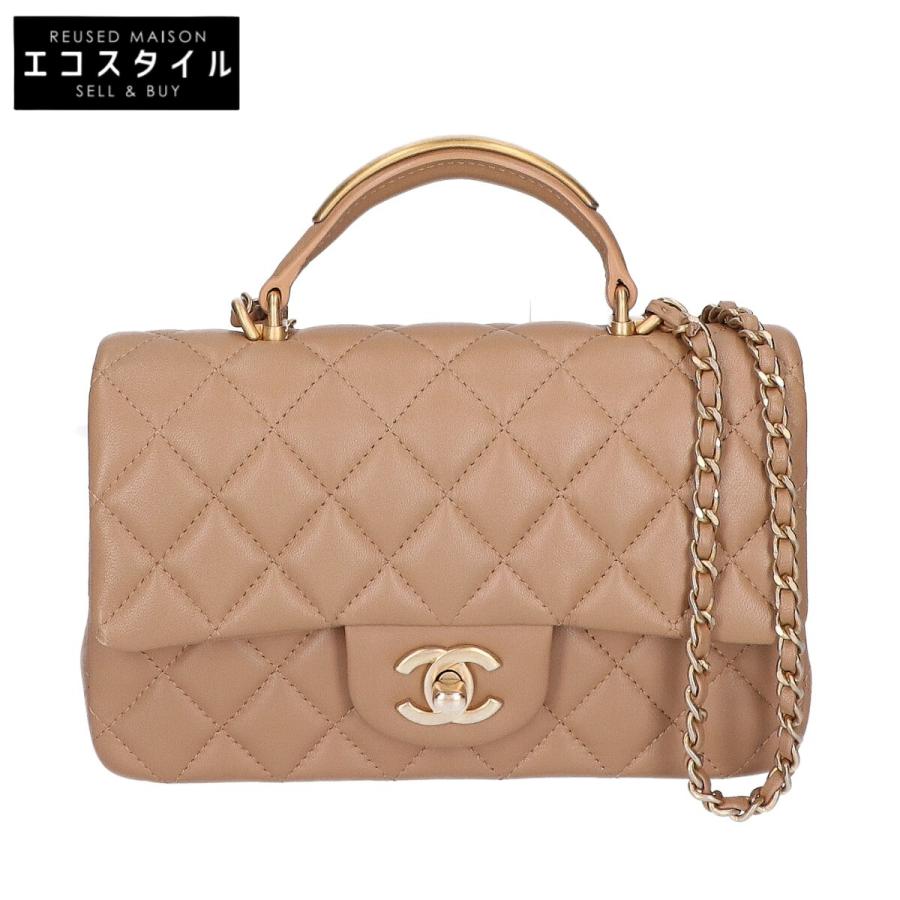 CHANEL シャネル AS2431 ラムスキン マトラッセ トップハンドル CHANEL シャネル AS2431 ラムスキン マトラッセ トップハンドル