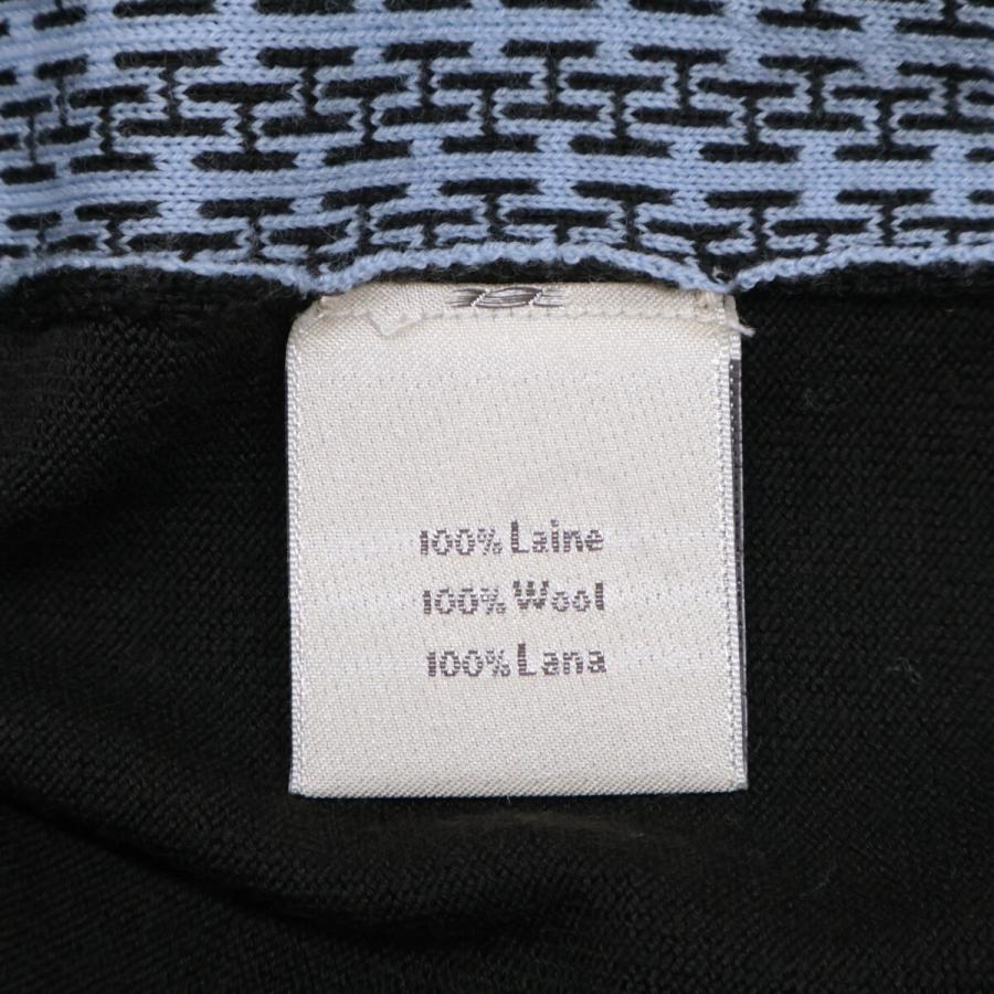 HERMES エルメス ブラック Hロゴウールカーディガン M トップス ウール