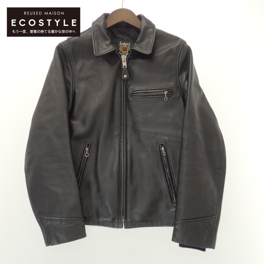 Schott N.Y.C 美品/国内正規 SCHOTT ショット 103US 7209 トラッカー レザー ジャケット 36 ブラック メンズ : ブランドリユースショップエコスタイル ...