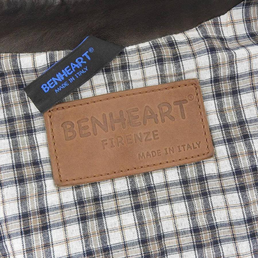 BEN HEART ベンハート ラムレザー シングル ライダースジャケット メンズ ブラウン 48 : ブランドリユースショップエコスタイル ...