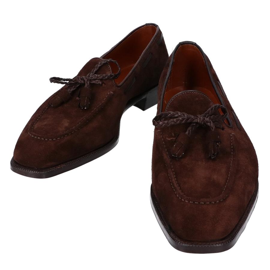新品/ ANTHONY CLEVERLEY アンソニークレバリー DEREDE スエード タッセル ローファー/ シューズ 8E ブラウン ...