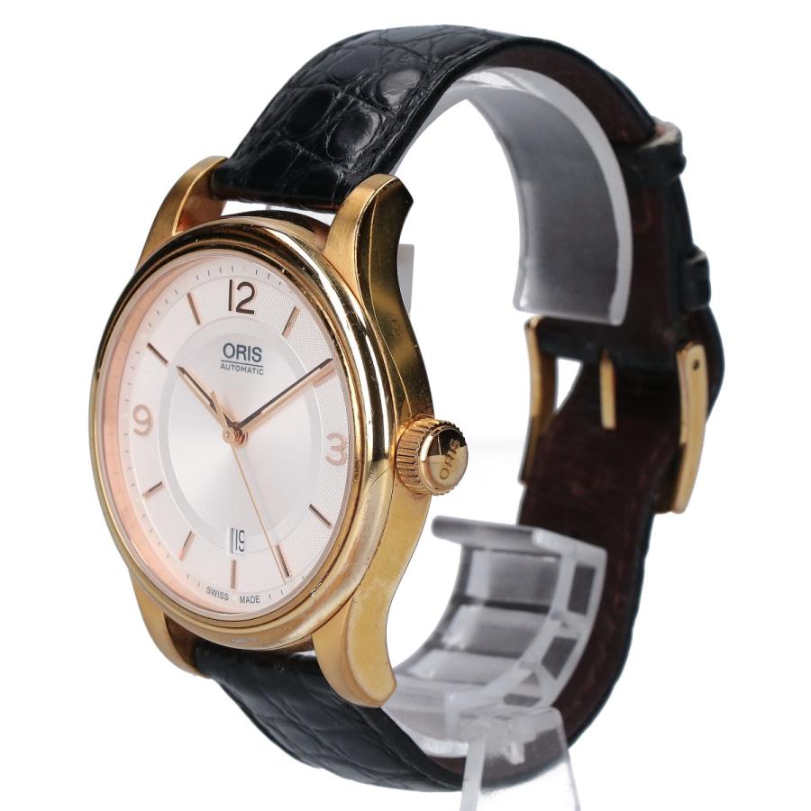 ORIS オリス 7594 Classic Date クラシック デイト シースルーバック 自動巻き 腕時計 ゴールド : ブランドリユース ...