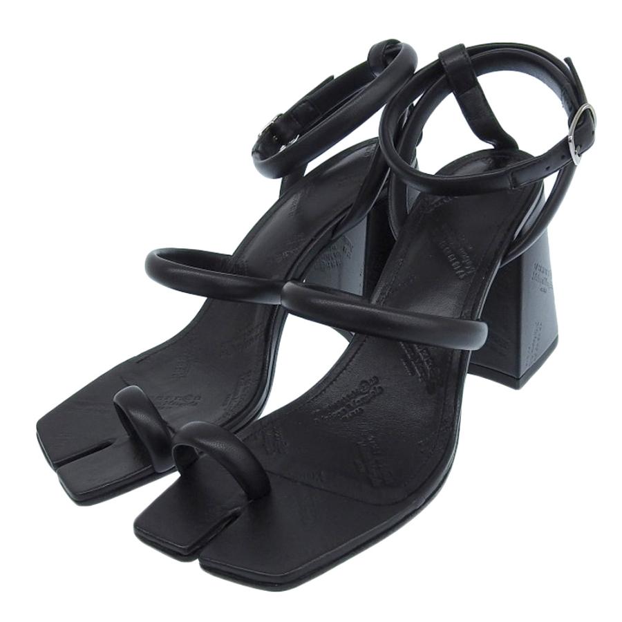 新品同様 Maison Margiela メゾンマルジェラ TABI TOE サンダル レディース レザー ブラック 37 S39WP0079 ...