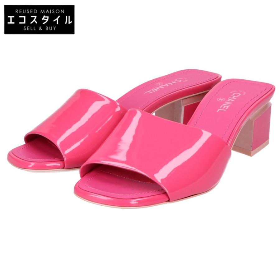 CHANEL 新品同様 シャネル G38689 CCココマーク パテント ミュール シューズ 35 1/2C ピンク レディース : ブランドリユースショップエコスタイル - 通販 ...
