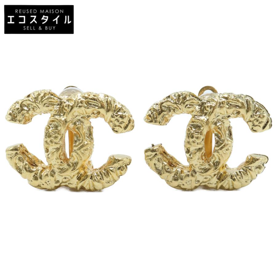 CHANEL 美品/ シャネル 93A ココマーク 溶岩 イヤリング ゴールド レディース : ブランドリユースショップエコスタイル - 通販 - Yahoo!ショッピング