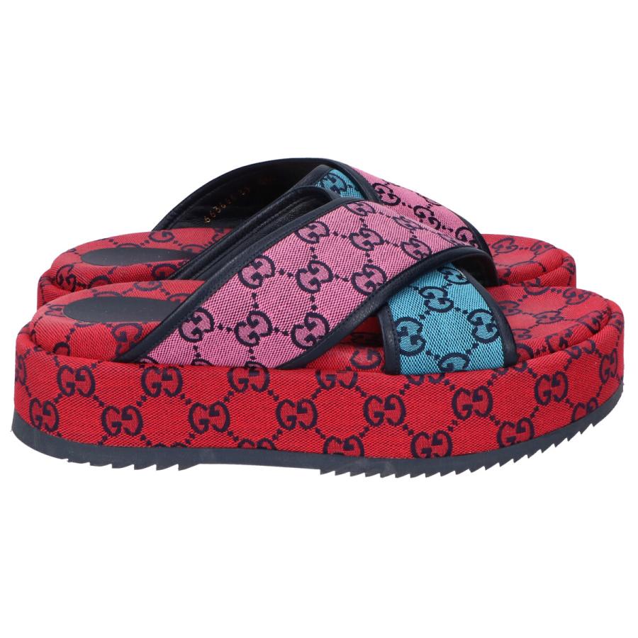 GUCCI グッチ 663666 GGマルチ クロス プラットフォームサンダル GUCCI グッチ 663666 GGマルチ クロス プラットフォームサンダル