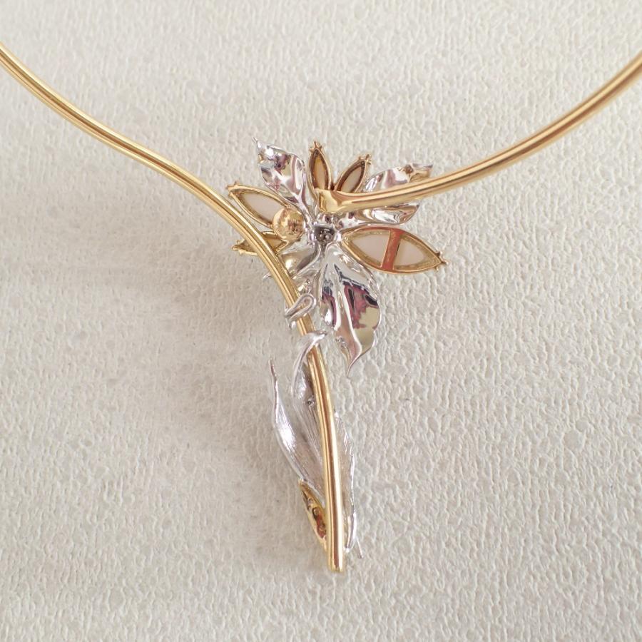 美品/ K18 CISEY 0.15ct フラワモチーフチョーカー/ ネックレス ゴールド/シルバー レディース :6889900000008417:ブランドリユースショップエコスタイル ...
