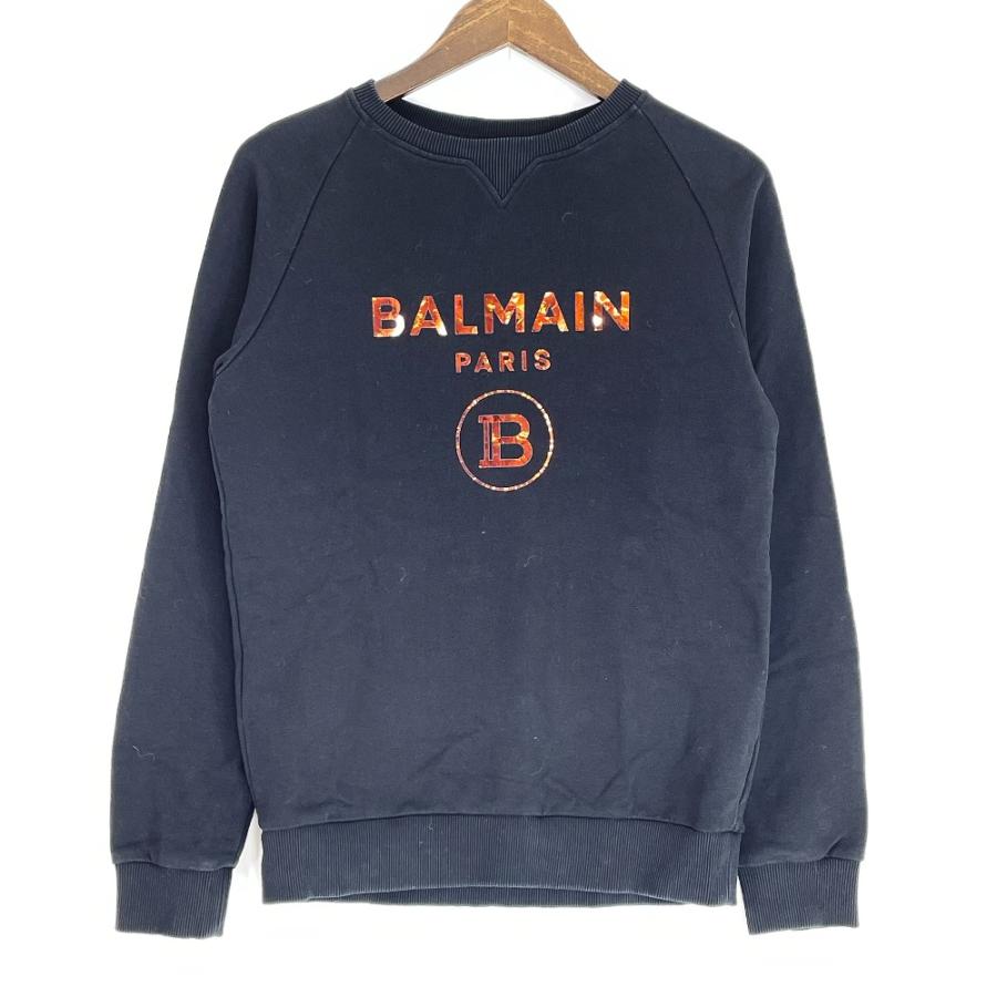BALMAIN バルマン ブラック メタリックロゴプリントスウェット 14A コート コットン レディース 中古 : ブランドリユースショップエコスタイル - 通販 - Yahoo!ショッピング