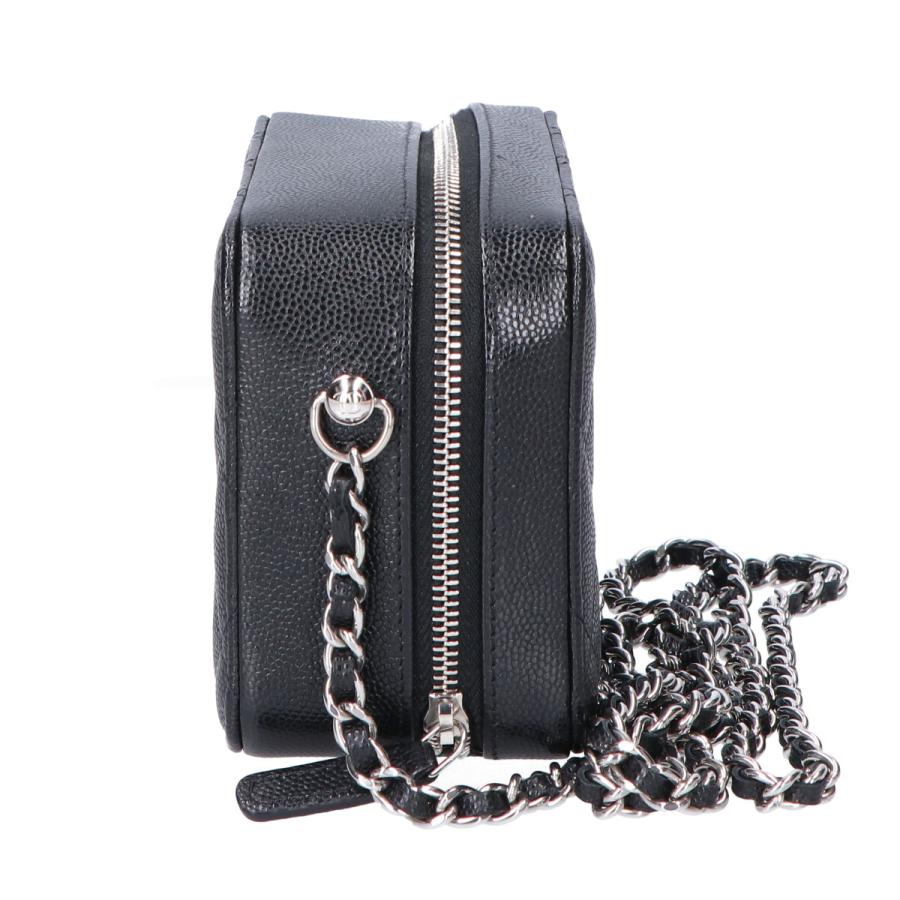 美品 CHANEL シャネル 31番台 AP2426 シルバー金具 キャビアスキン ミニチェーン マトラッセ カメラバッグ ショルダー ...