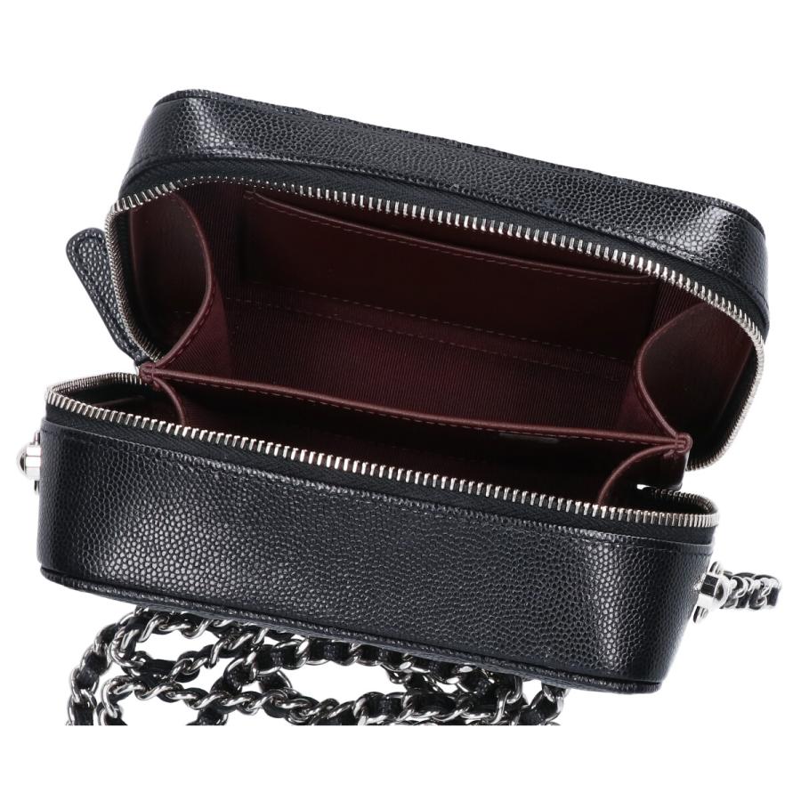 美品 CHANEL シャネル 31番台 AP2426 シルバー金具 キャビアスキン ミニチェーン マトラッセ カメラバッグ ショルダー ...