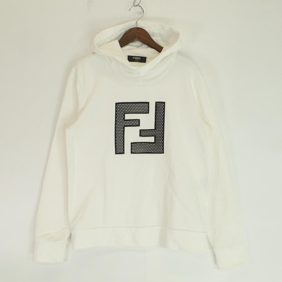 FENDI /美品 フェンディ FAF535 A78L 白 マイクロメッシュロゴ FENDI /美品 フェンディ FAF535 A78L 白 マイクロメッシュロゴ