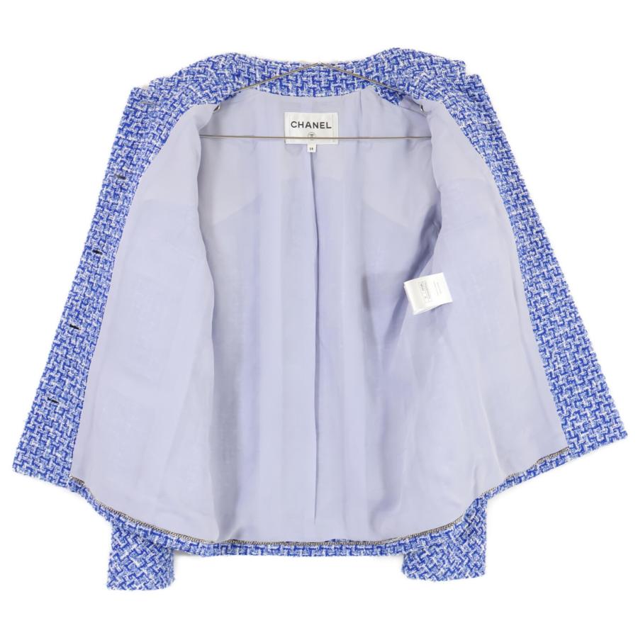 CHANEL 美品/ シャネル 23SS ブルー ツイードジャケット P74428 CHANEL 美品/ シャネル 23SS ブルー ツイードジャケット P74428