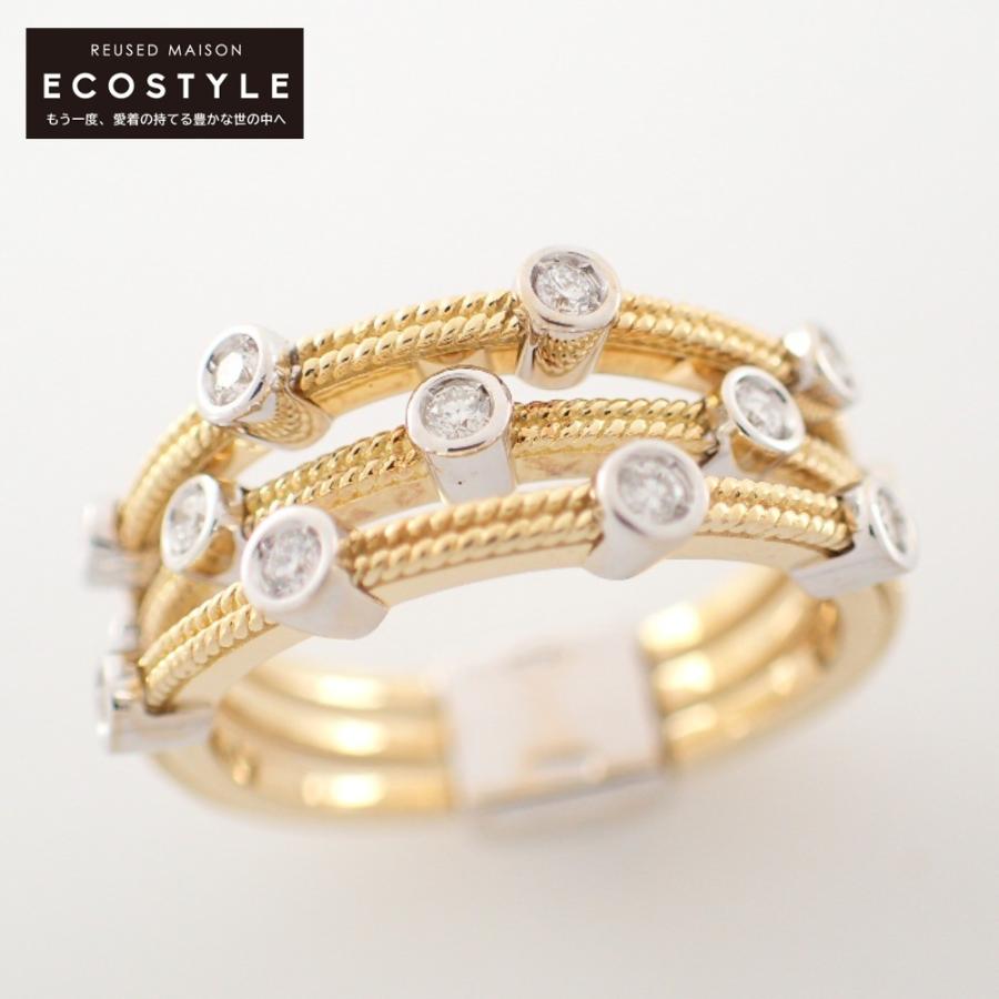 新品同様/ harpo’s K18＆K18WG ダイヤモンド リング・指輪 イエローゴールド/ホワイトゴールド メンズ レディース : 6909500000008121 : ブランドリユース ...