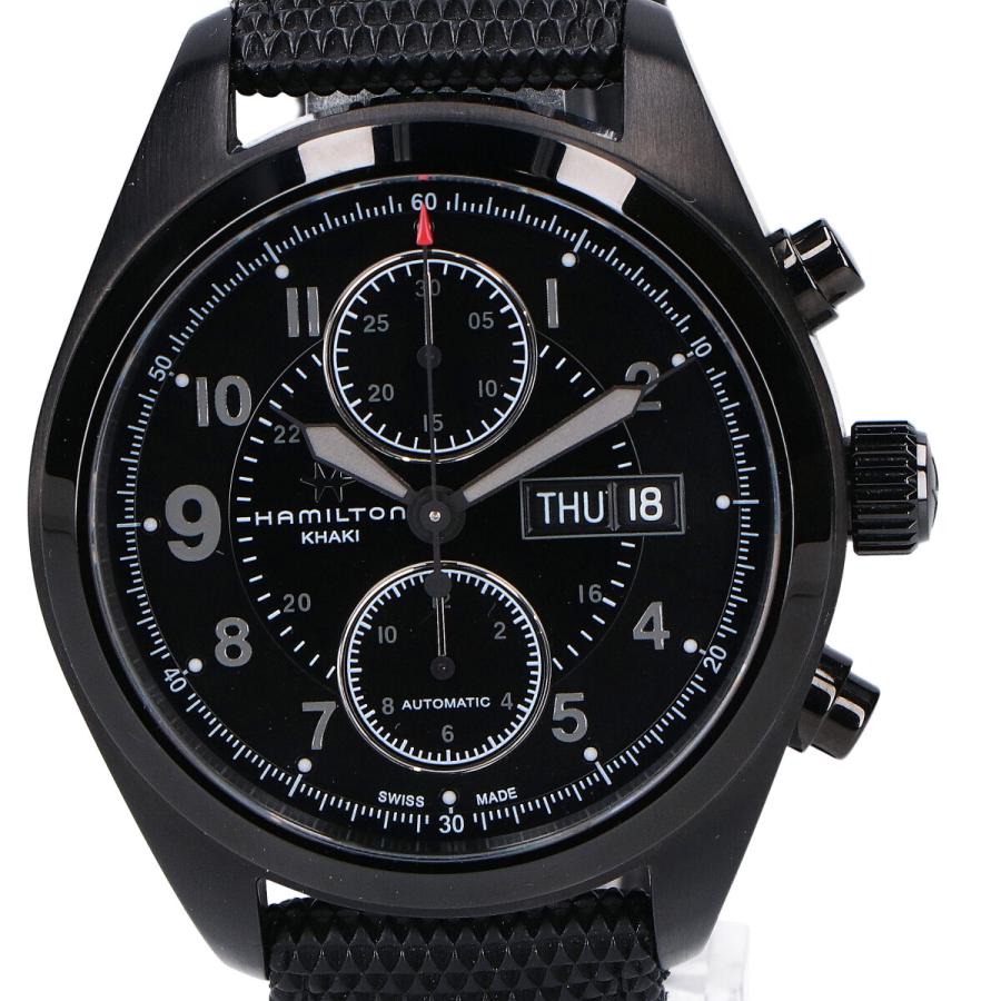 HAMILTON（ハミルトン） 新品同様 H71626735 カーキ フィールド オートクロノ シースルーバック 自動巻き 腕時計 42mm ...