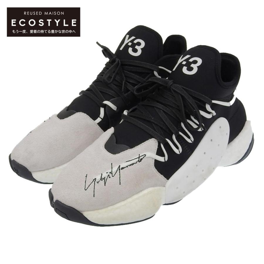 Y-3 ワイスリー BYW BBALL バスケットボール スニーカー シューズ メンズ ブラック×ホワイト×グレー 26.5cm : ブランド ...