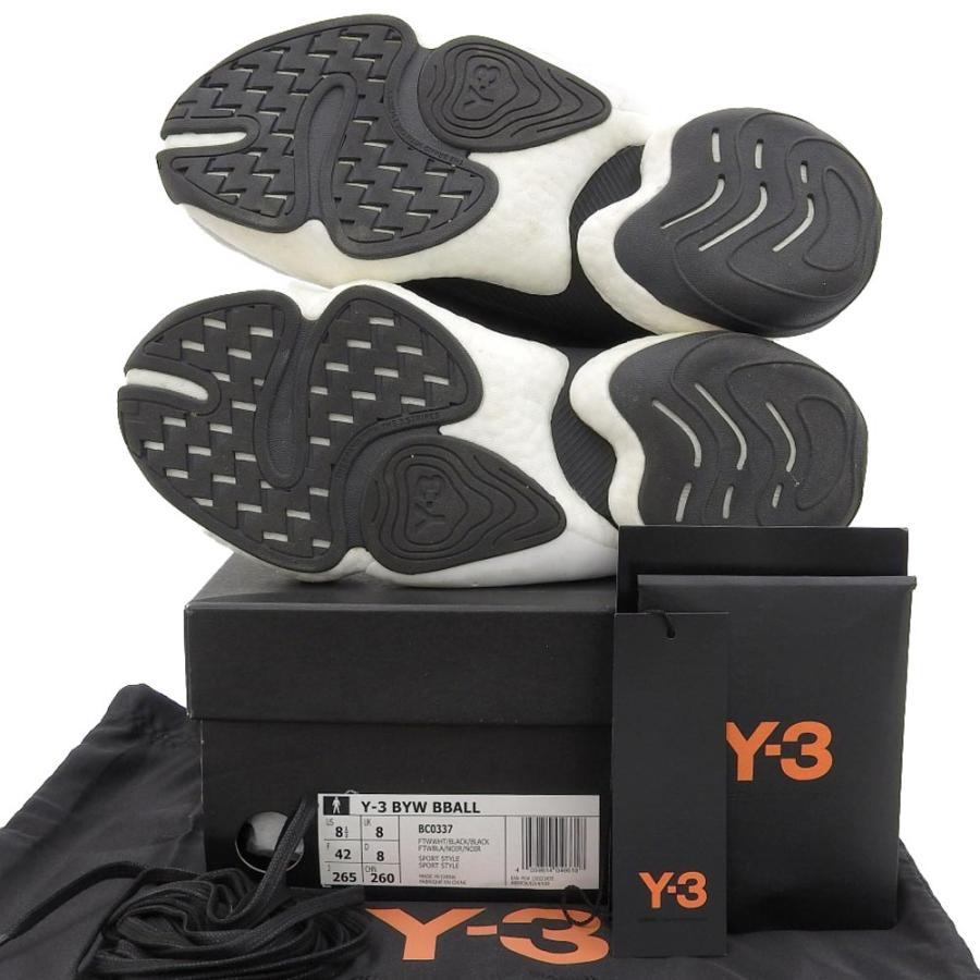 Y-3 ワイスリー BYW BBALL バスケットボール スニーカー シューズ メンズ ブラック×ホワイト×グレー 26.5cm : ブランド ...