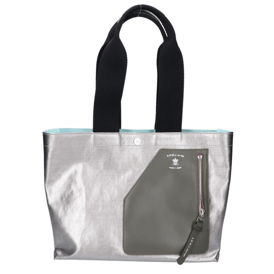 美品 A.D.M.J. Accessoires De Mademoiselle ADMJ 23SC030407 プラカスライダース トートバッグ SILVER レディース ...