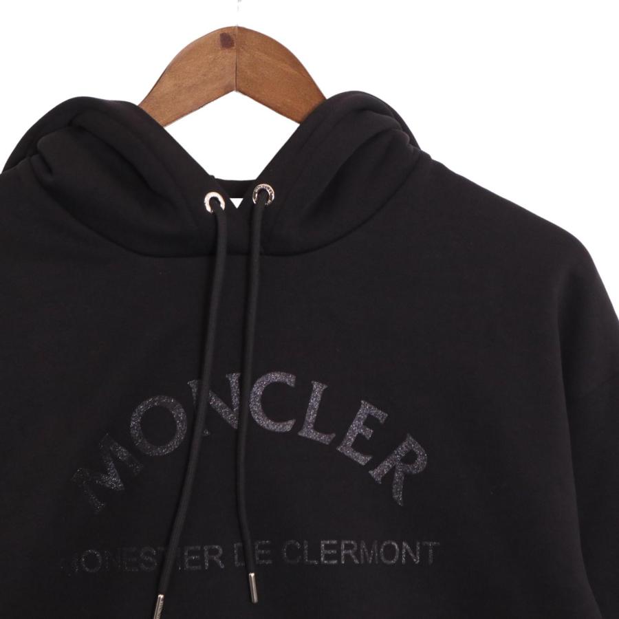 MONCLER モンクレール 23年製 ブラック FELPA CON CAPPUCCIO ロゴ パーカー ブラック XS トップス コットン ...