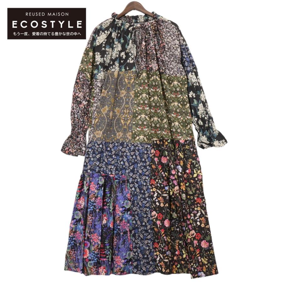 AMERI アメリ 総柄 LIBERTY PATCHWORK BLK DRESS ブラック マルチカラー M ワンピース コットン レディース 中古 : ブランドリユースショップエコスタイル ...