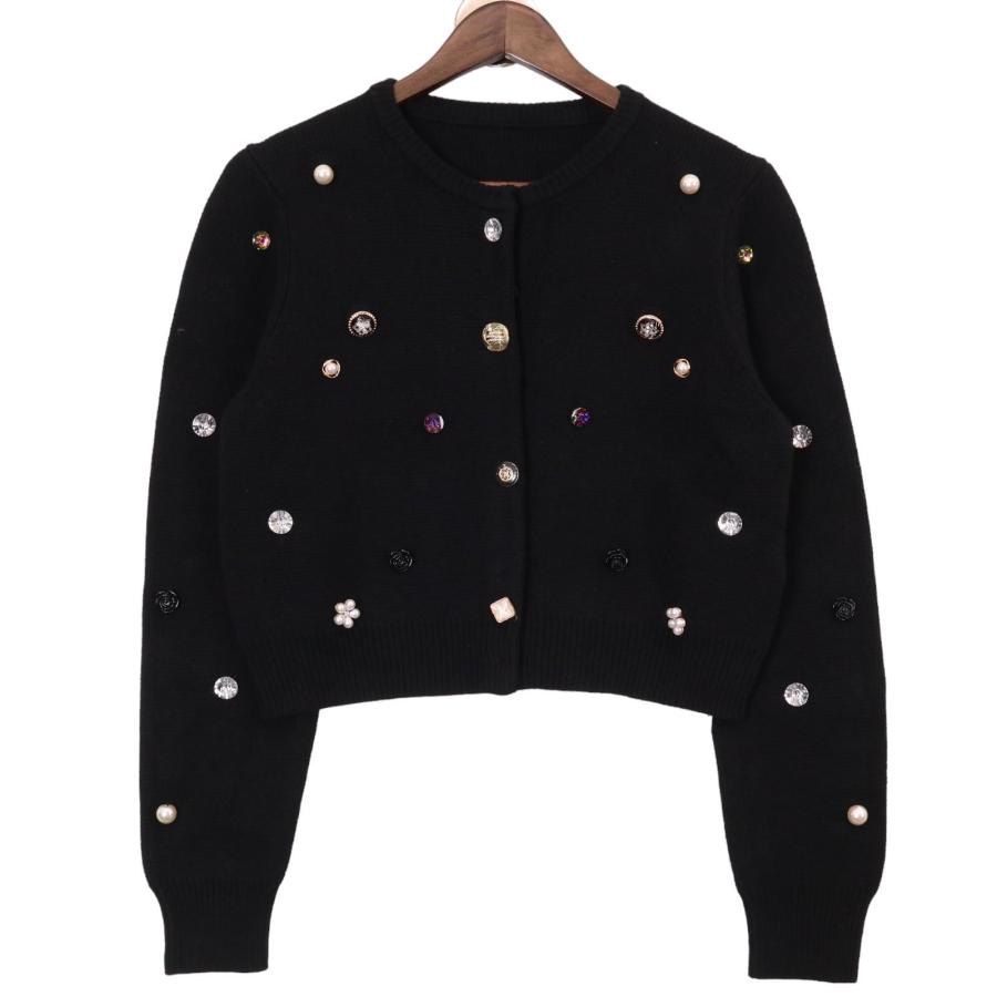 AMERI アメリ 02320181330 ブラック TWINKLE BIJOU SHORT KNIT TOP M カーディガン コットン レディース 中古 : ブランドリユースショップエコス ...