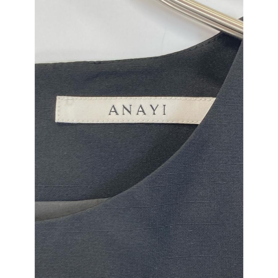 ANAYI アナイ 23年製 ブラックミックス オードトワレジャガードビスチェ風 ノーカラーワンピース ブラック 38 ワンピース ポリエステル レディース 中古 ...